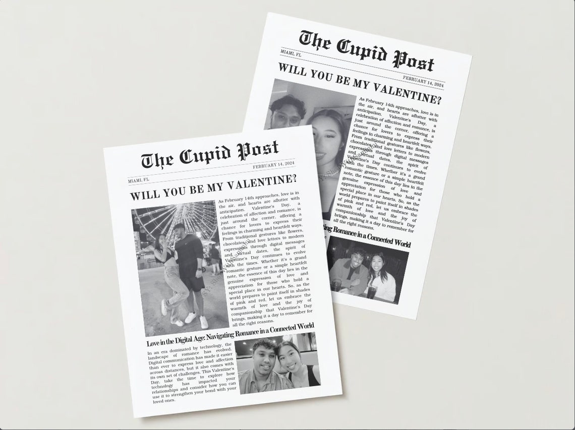 Will You Be My Valentine Newspaper Cupid Post Extra Pic | Viral Tiktok ...