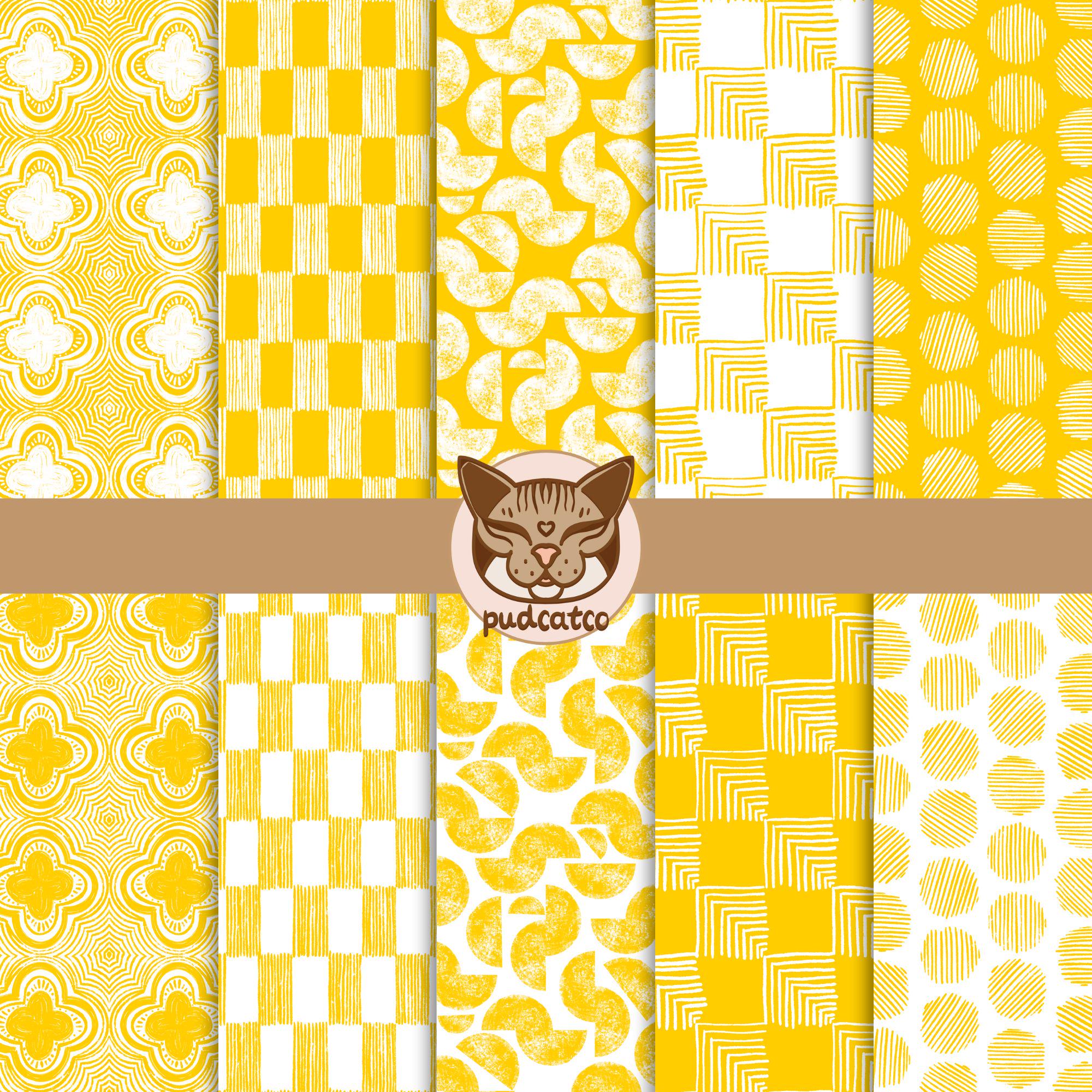 Textured Geometric Designs, 48 Seamless Digital Papers, Printable ...