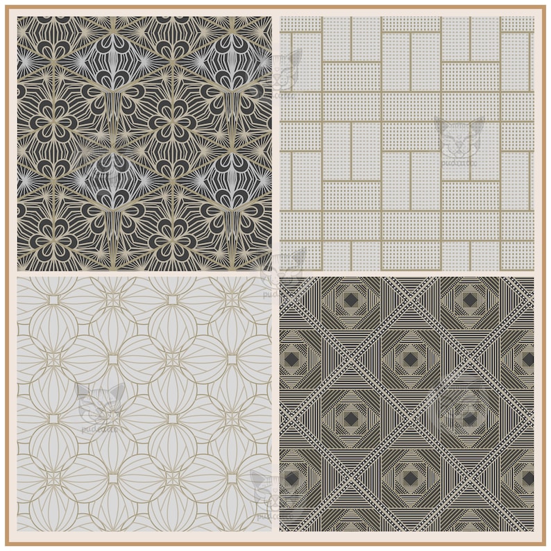 Geometric Neutral Seamless Digital Paper, Geometric Patterns, Elegant ...