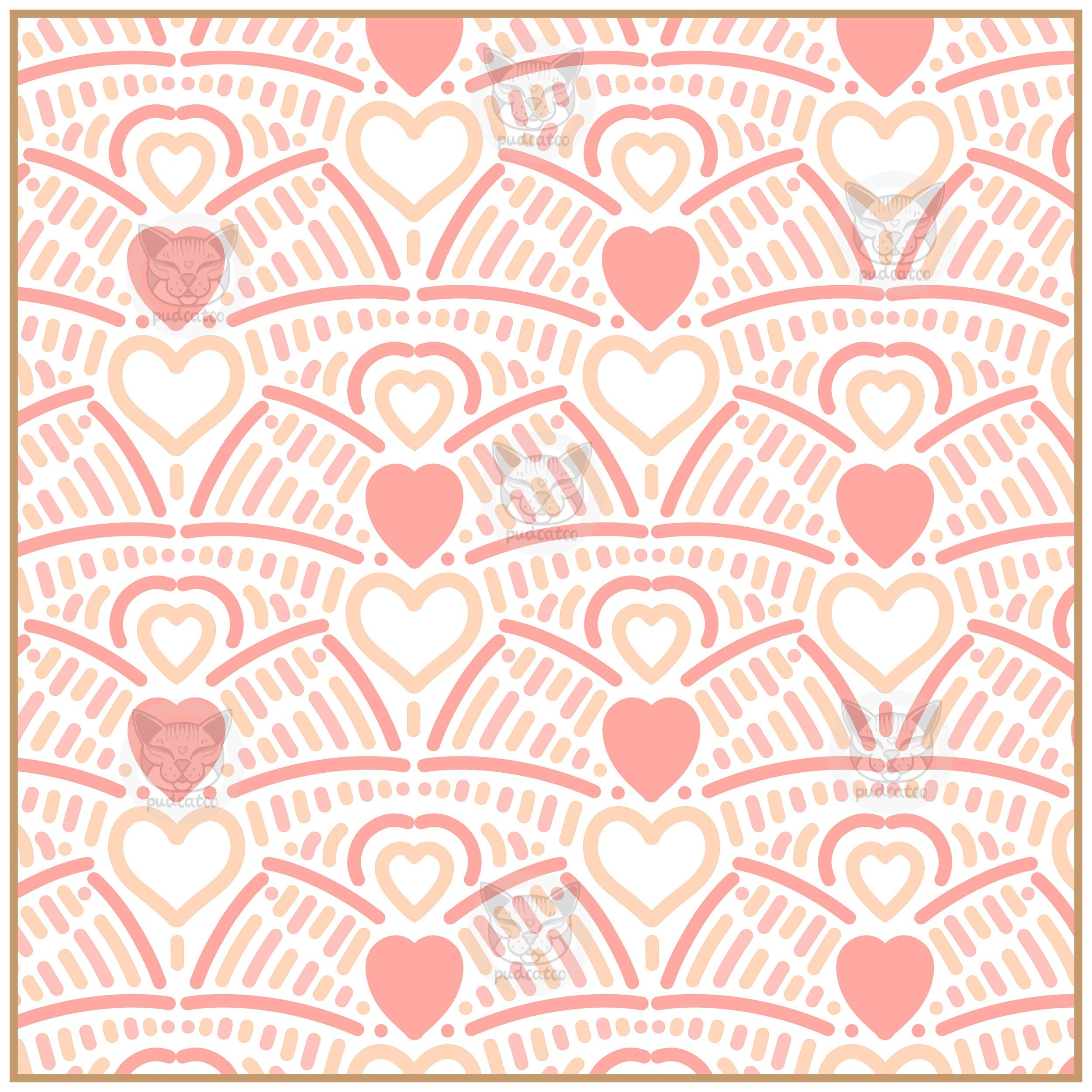 Valentines Day Pink and Peach Seamless Digital Paper, Valentines ...
