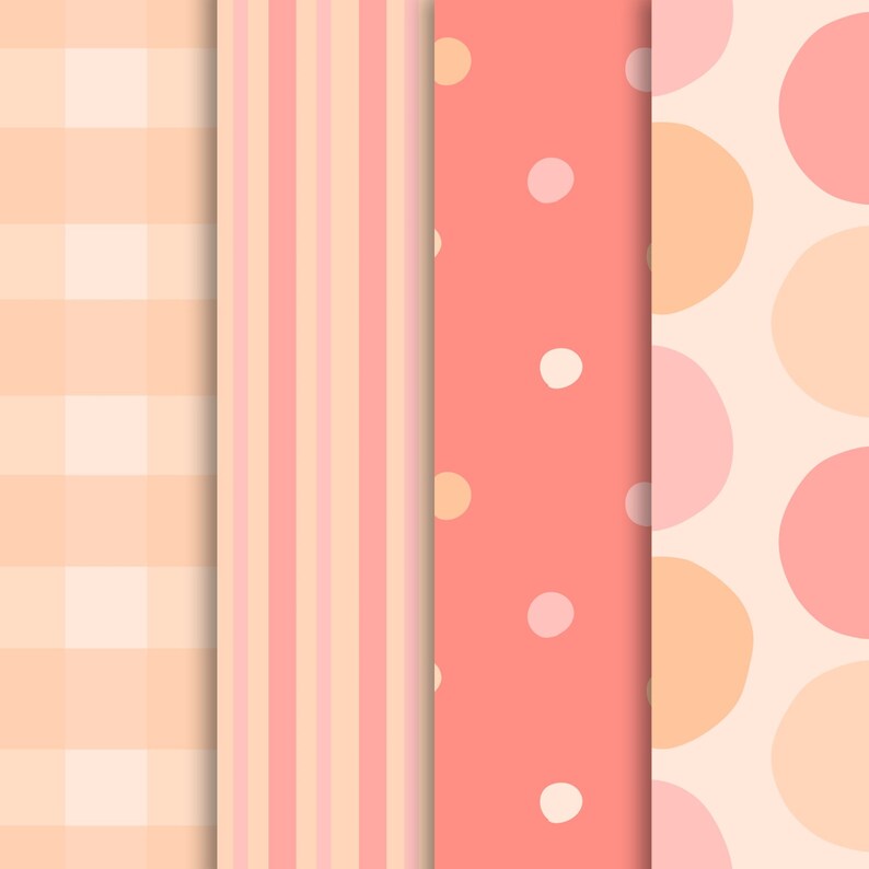 Cute Peachy Seamless Digital Paper Bundle, 24 Unique Patterns, Ditsy ...