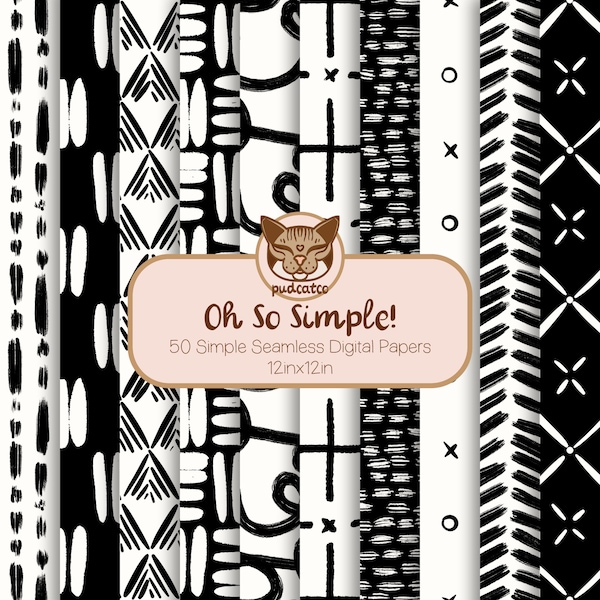 Black and White Digital Papers - Etsy