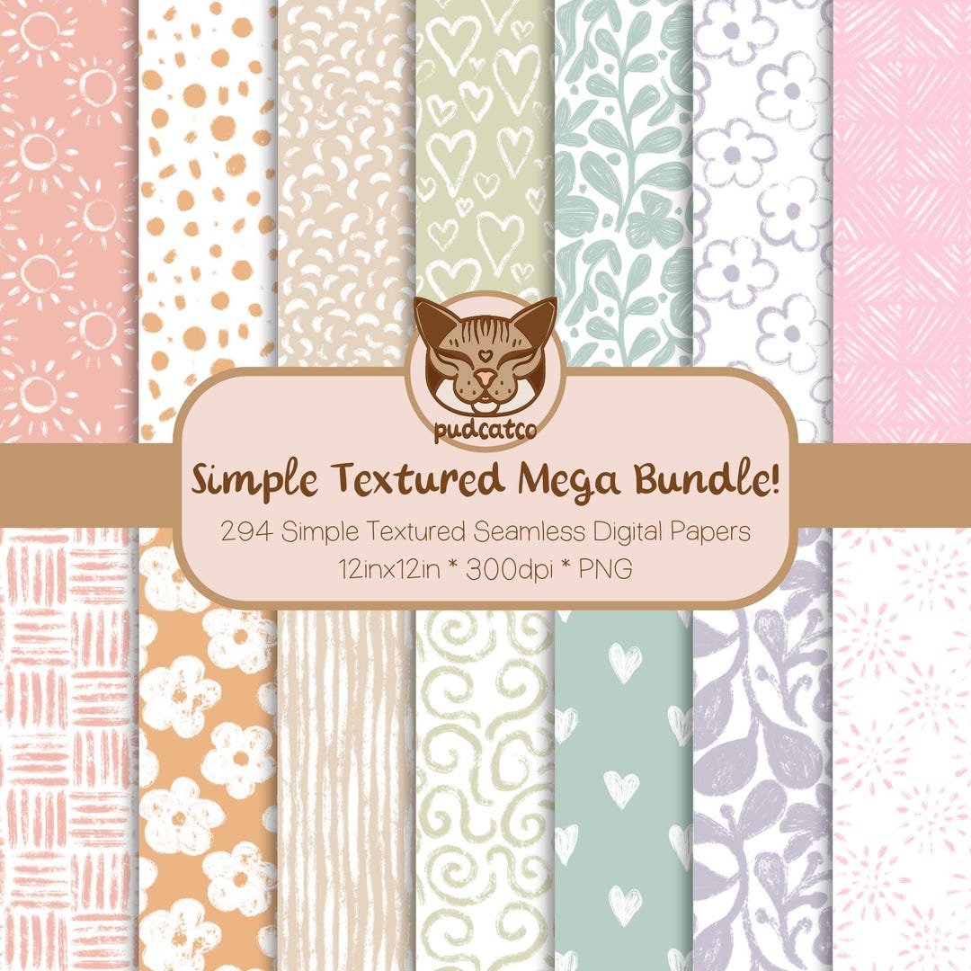 Oh so Simple Textured Soft Neutrals Mega-bundle, 294 Printable ...