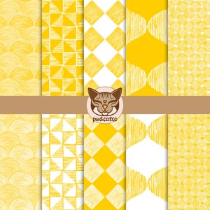 Textured Geometric Designs, 48 Seamless Digital Papers, Printable ...