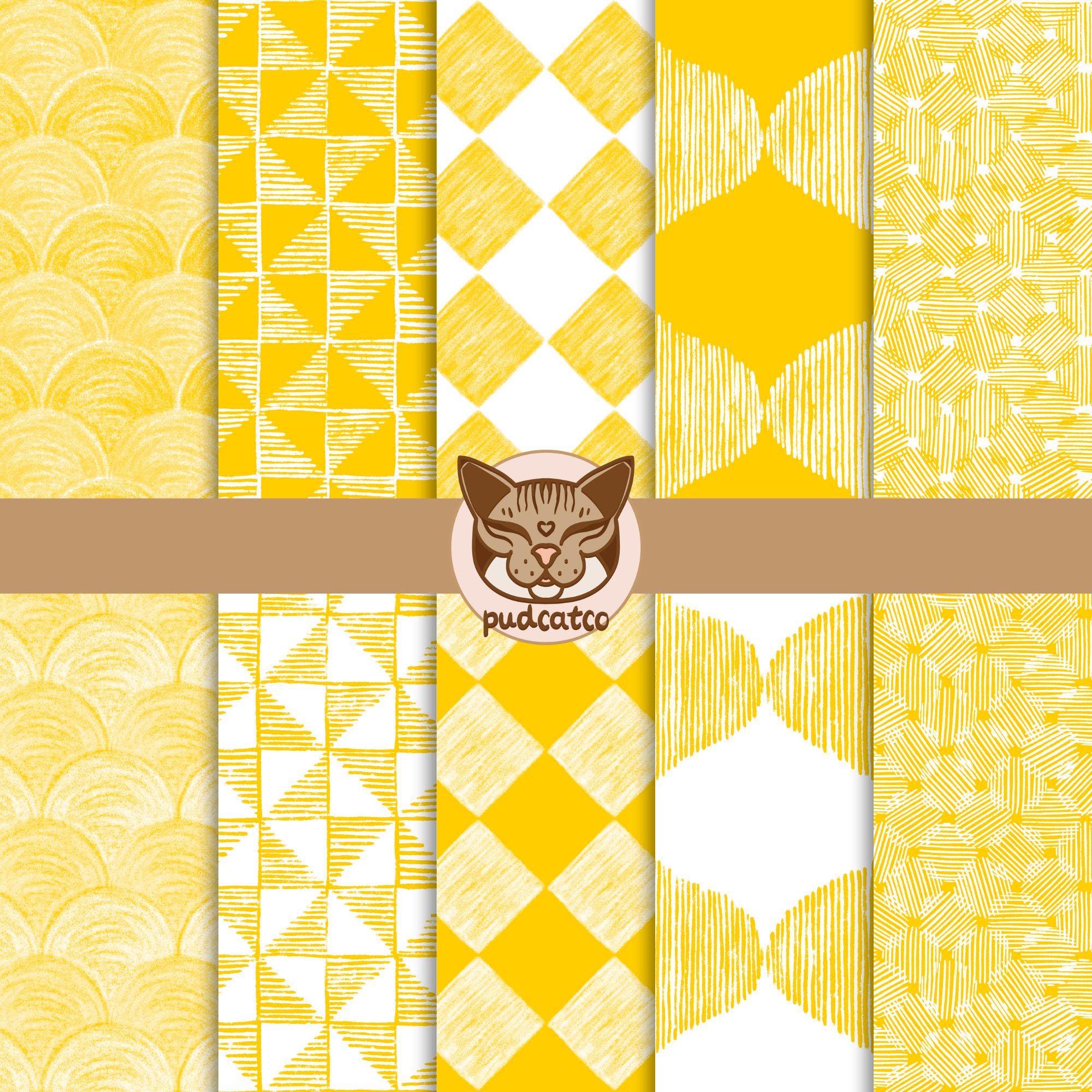Textured Geometric Designs, 48 Seamless Digital Papers, Printable ...