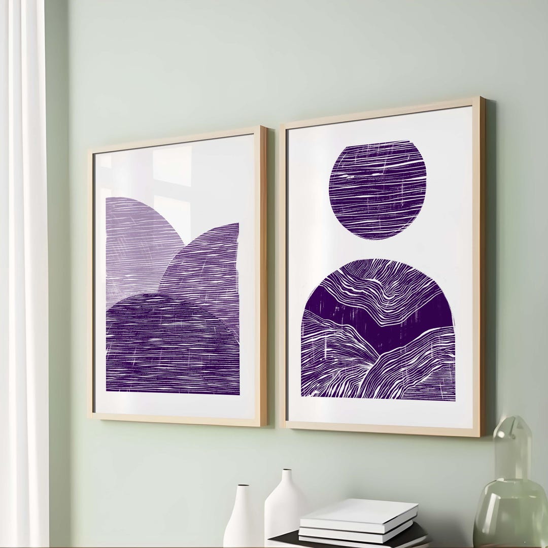 16 Hand-drawn Indigo Wall Art Prints, Lines and Texture, Neutral Home ...