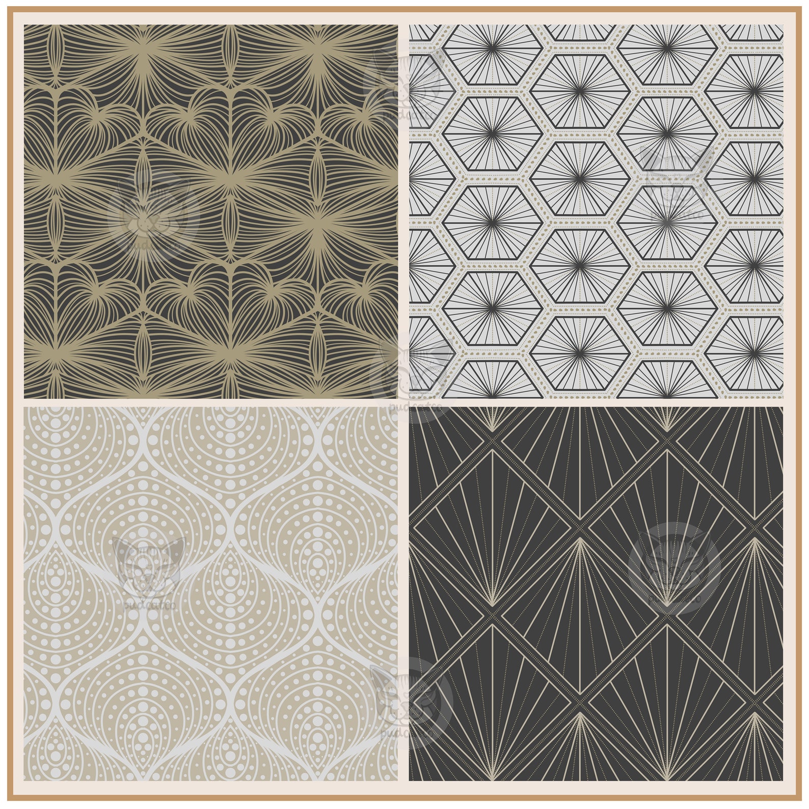 Geometric Neutral Seamless Digital Paper, Geometric Patterns, Elegant ...