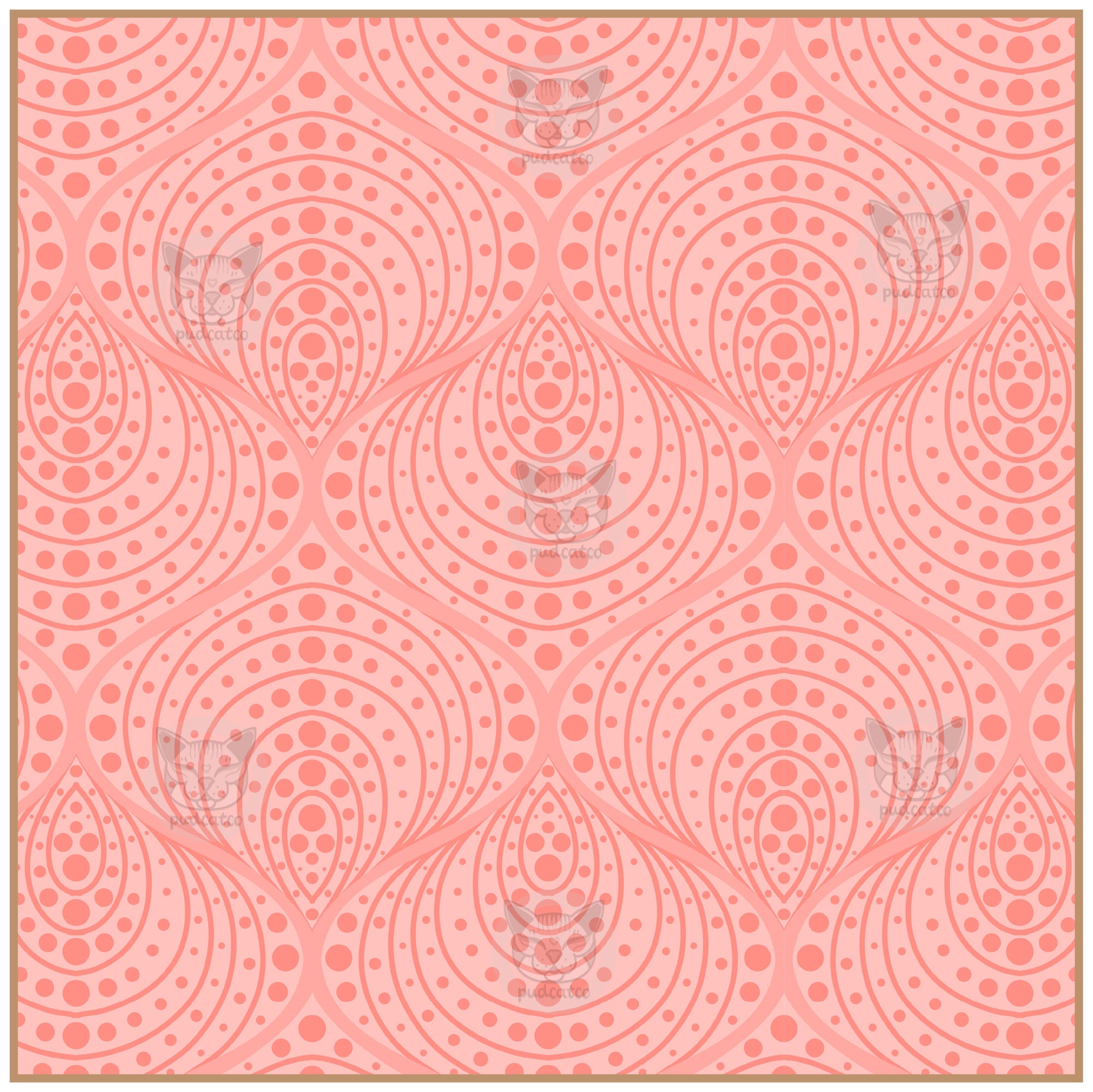 Art Deco Pink and Peach Seamless Digital Paper, Geometric Patterns ...