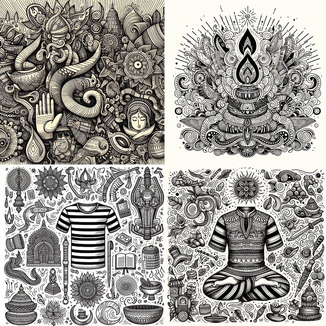 Modern Hindu Doodles - Etsy
