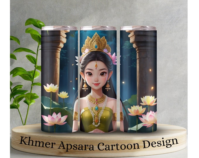 Khmer Apsara, 20 Oz, Stainless Steel Tumbler With Straw, Gift Idea ...