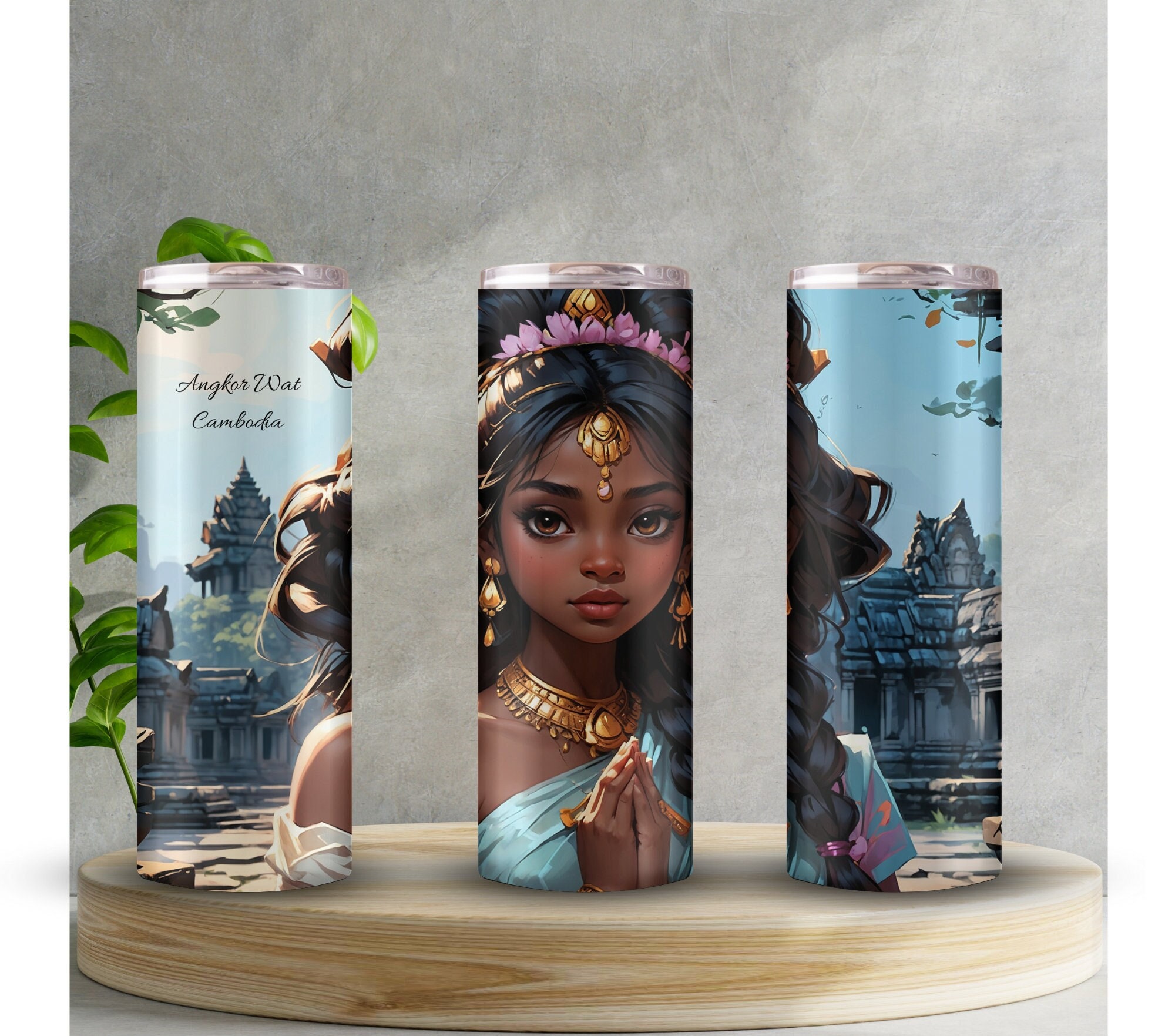 Khmer Apsara, 20 Oz, Stainless Steel Tumbler With Straw, Gift Idea for ...