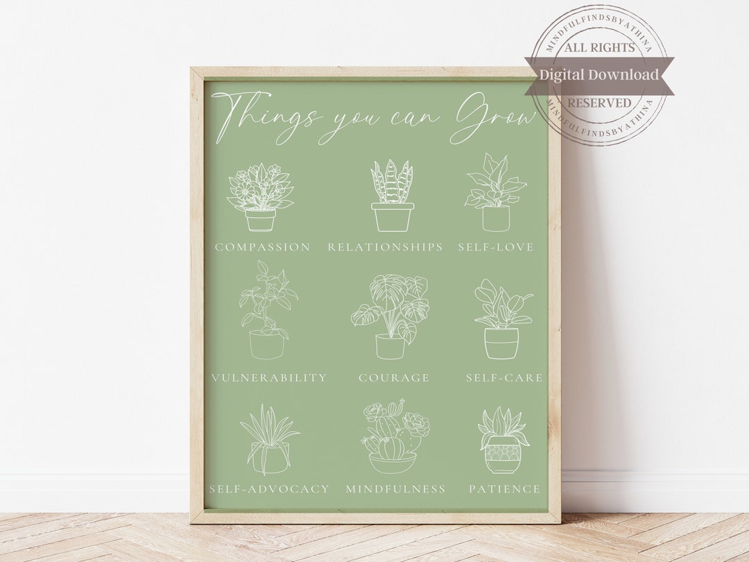 Things You Can Grow Printable Psychology Print Therapy Tools Counselor ...