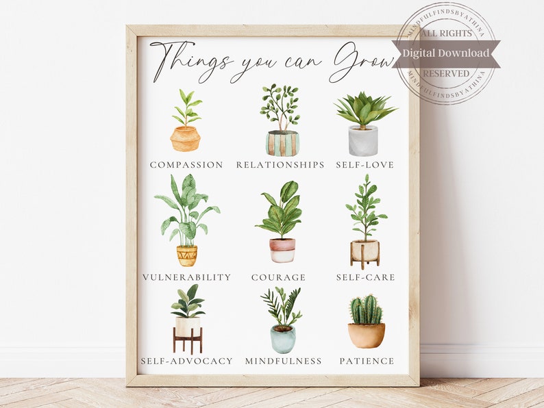 Therapy Office Wall Decor Printable Wall Art Plants Counseling Office ...