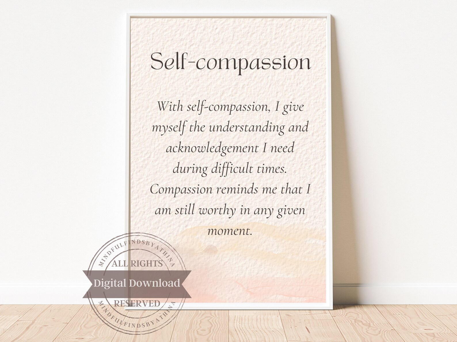 Self-compassion Wall Art Printable, Instant Download, Mental Health ...