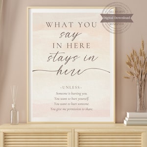Confidentiality Poster Printable| What You Say Stays in Here |digital ...