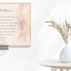 Wellness Definition Wall Art Printable | Instant Digital Download ...
