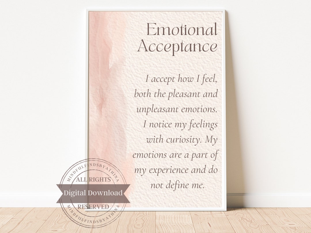 Emotional Acceptance Printable Wall Art | Definition Wall Prints ...