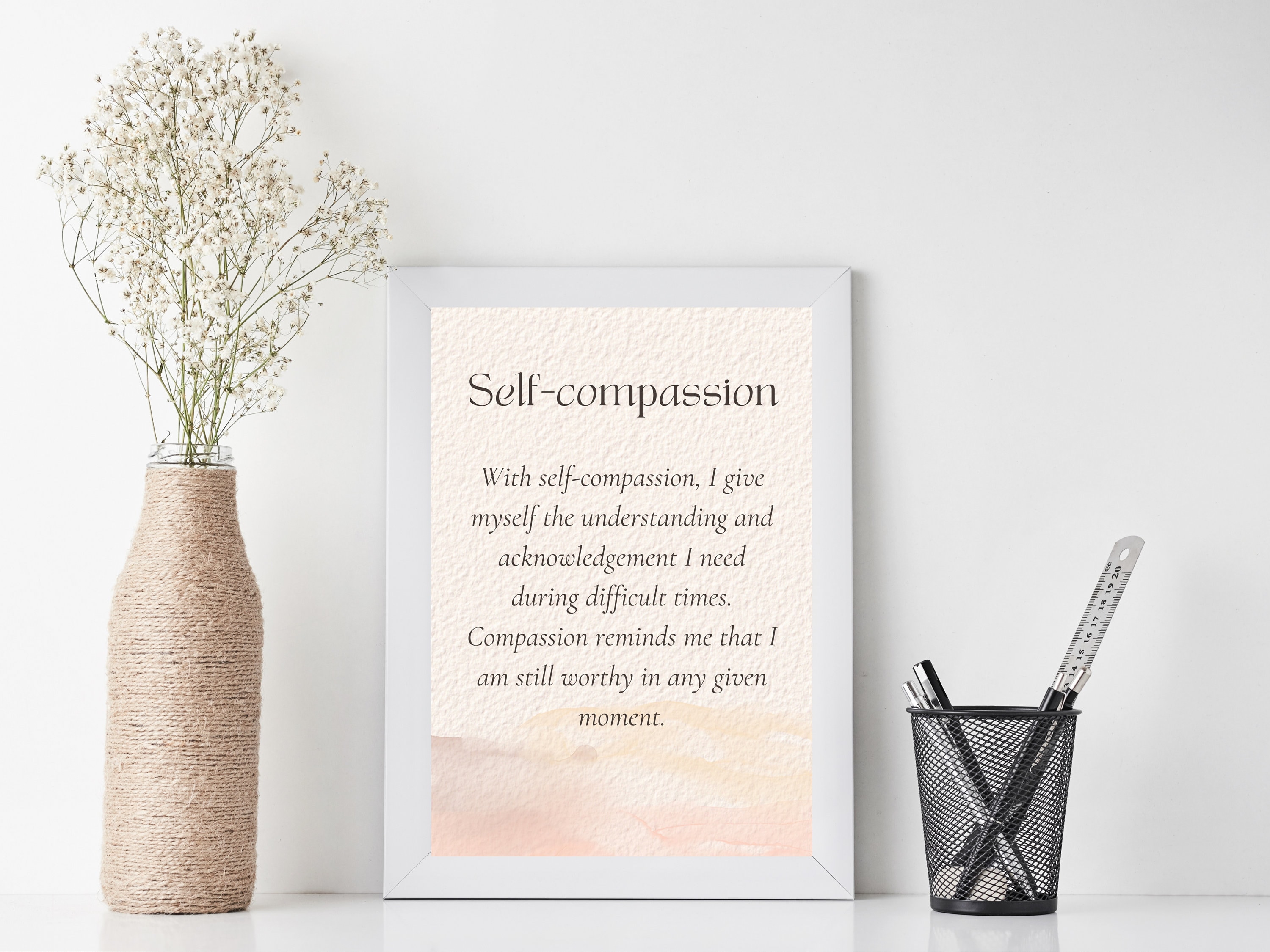 Self-compassion Wall Art Printable, Instant Download, Mental Health ...