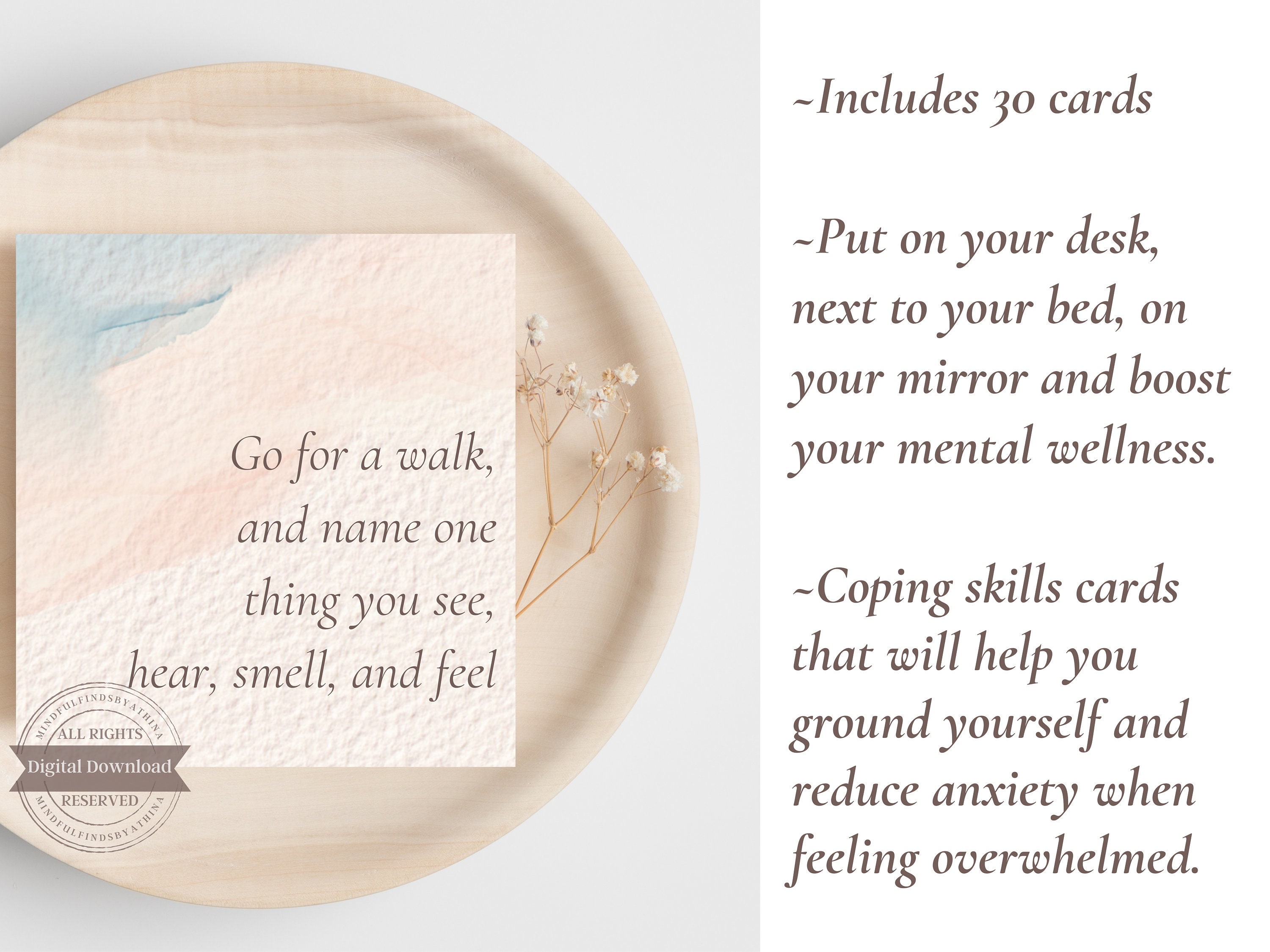 Printable Coping Skills Cards For Adults Instant Digital Download