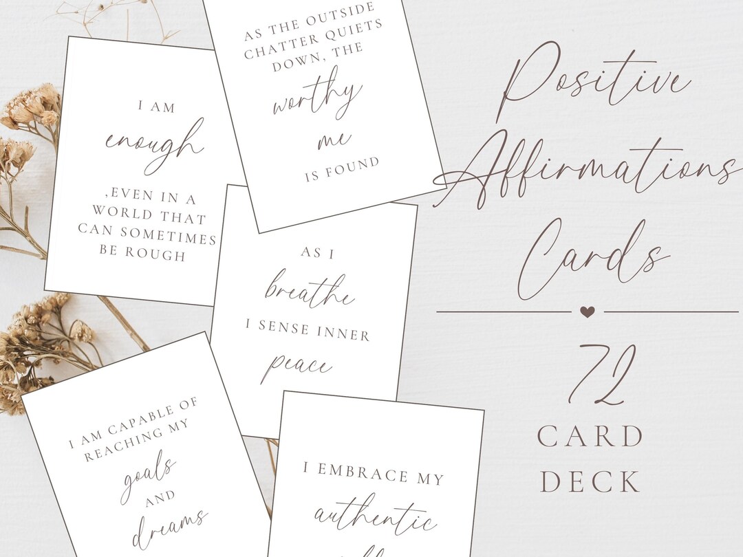 Affirmation Cards Printable Self Love Notes Inspirational Sayings for ...