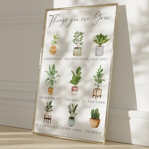 Therapy Office Wall Decor Printable Wall Art Plants Counseling Office ...