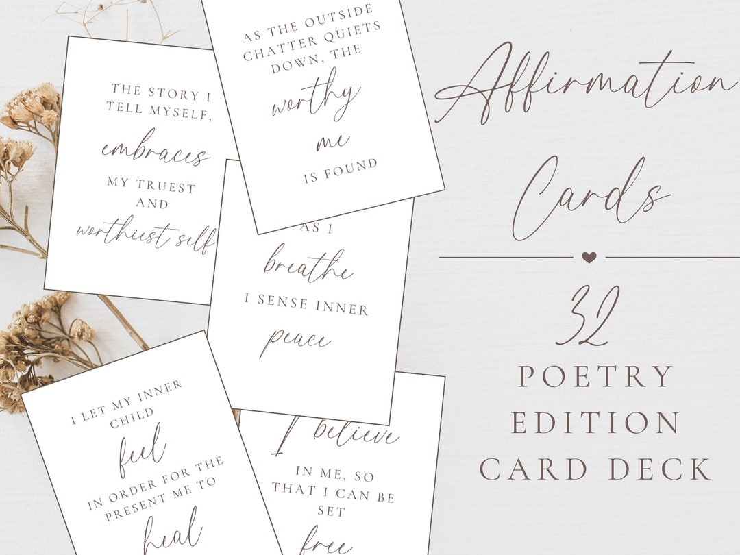 Positive Affirmations for Adults Printable Card Deck for Teens Daily ...