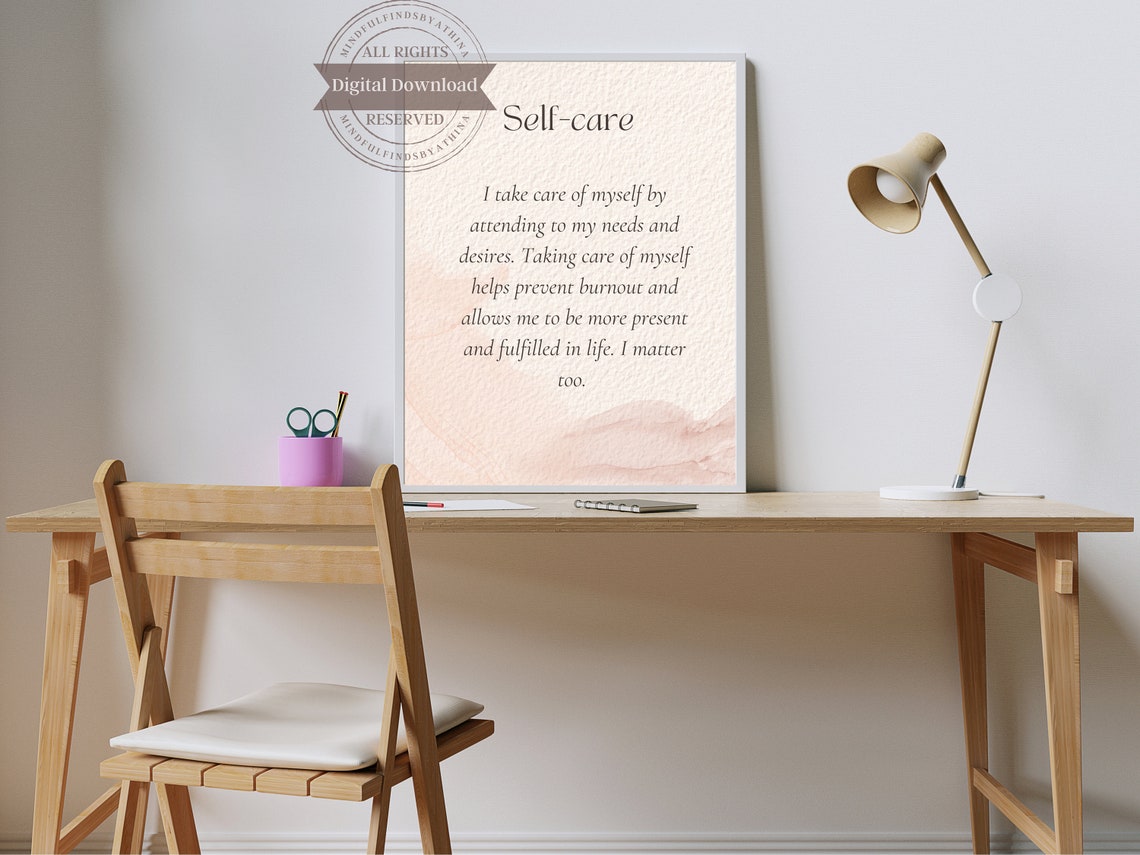 Self-care Wall Art Printable, Instant Download, Mental Health ...