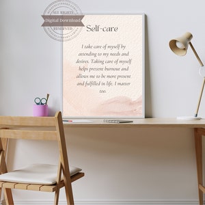 Self-care Wall Art Printable, Instant Download, Mental Health ...