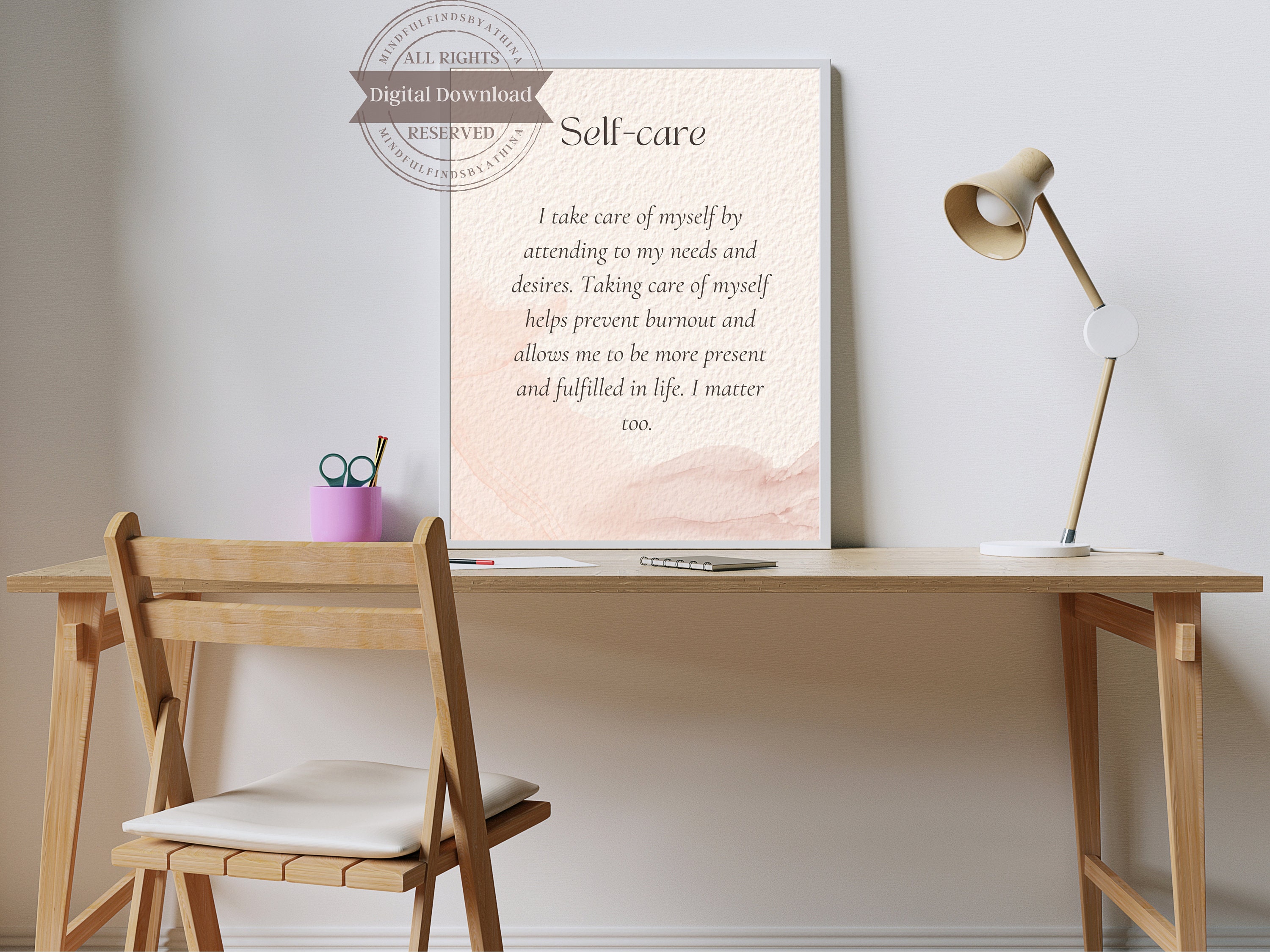 Self-care Wall Art Printable, Instant Download, Mental Health ...
