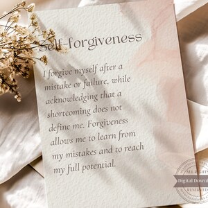 Self-forgiveness Wall Art Printable, Mental Health, Counselor Office ...
