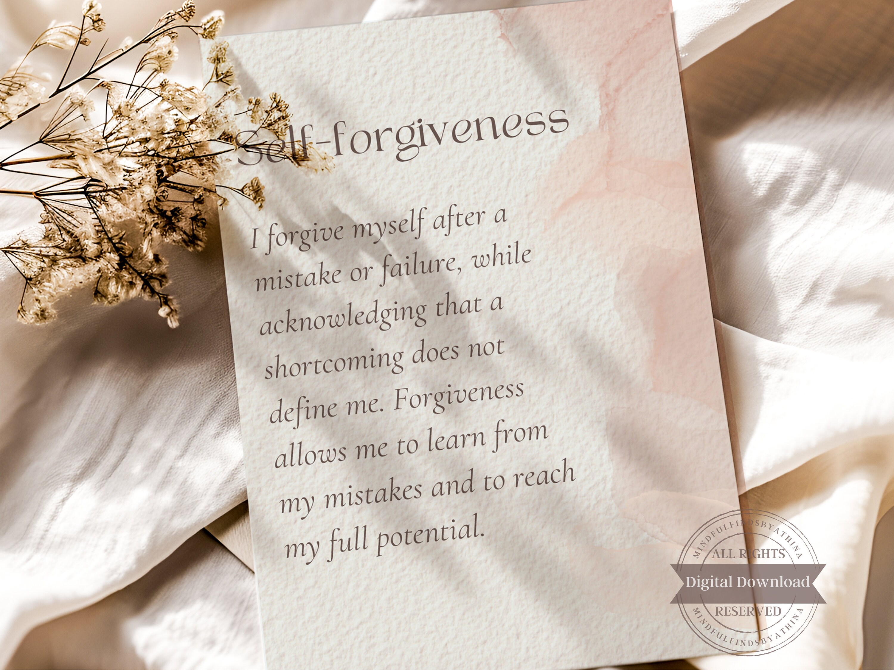 Self-forgiveness Wall Art Printable, Mental Health, Counselor Office ...