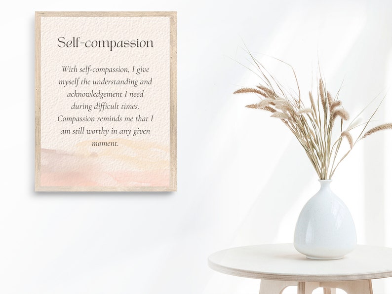 Self-compassion Wall Art Printable, Instant Download, Mental Health ...