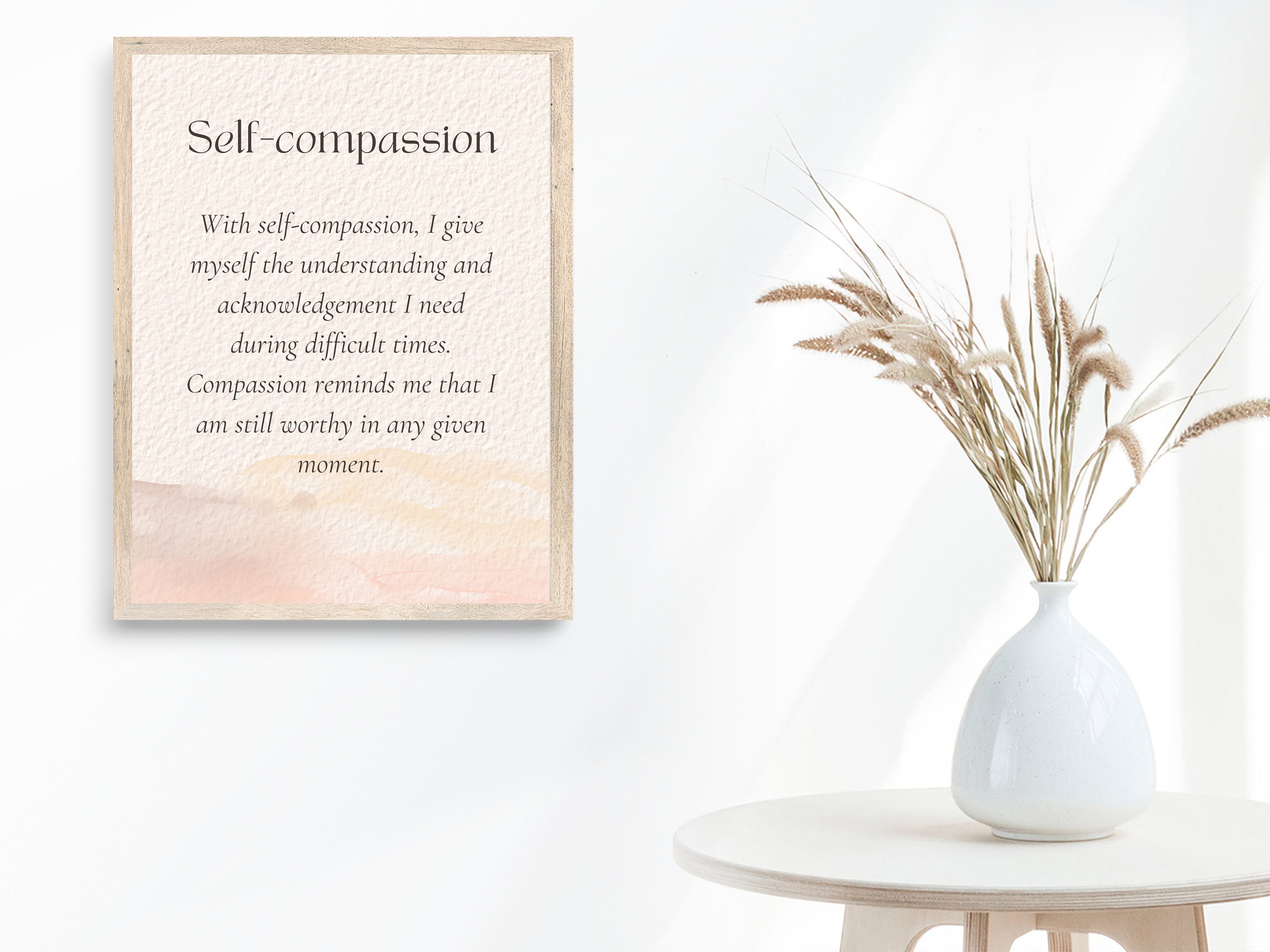 Self-compassion Wall Art Printable, Instant Download, Mental Health ...