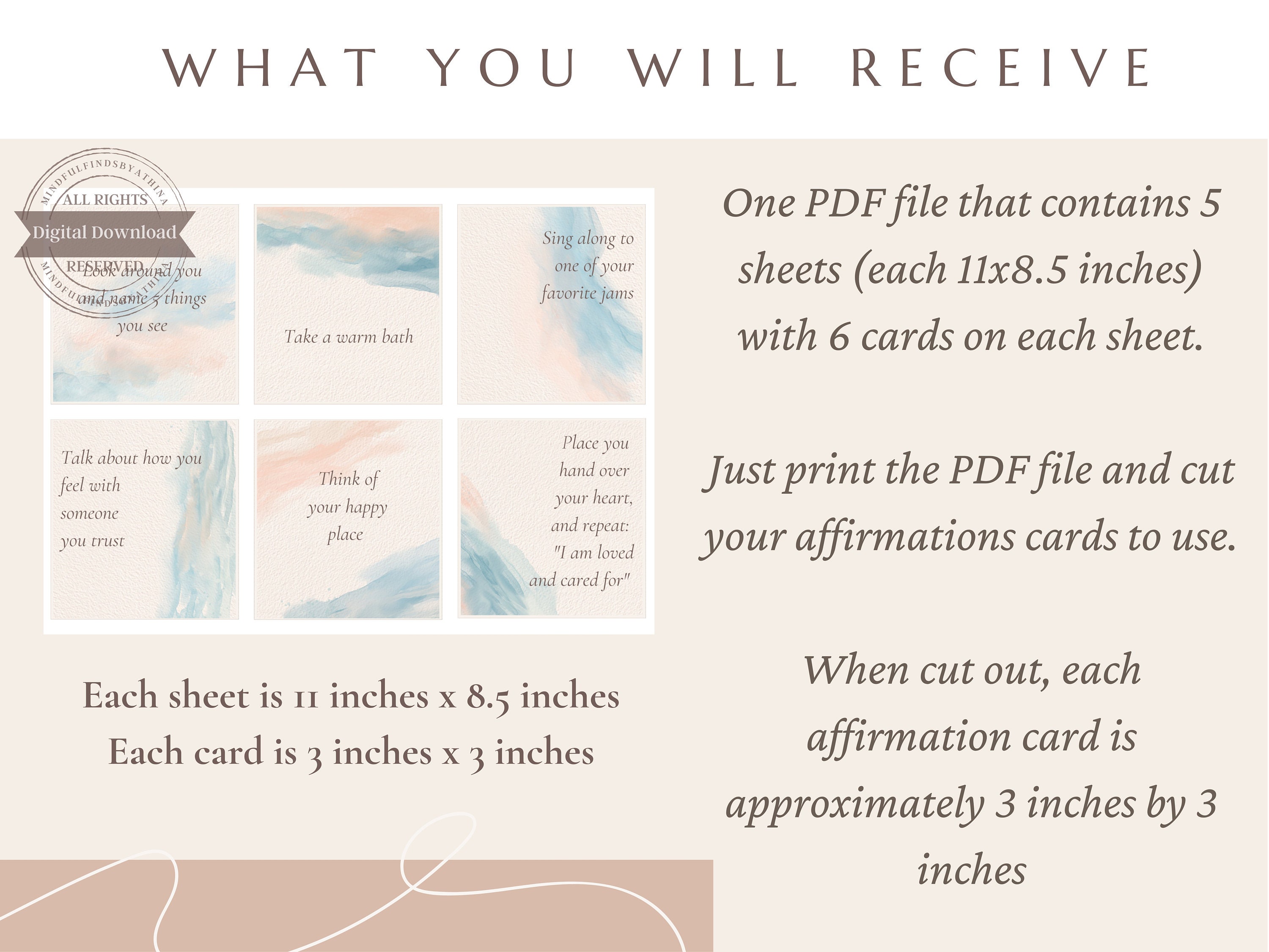 Printable Coping Skills Cards for Adults, Instant Digital Download ...