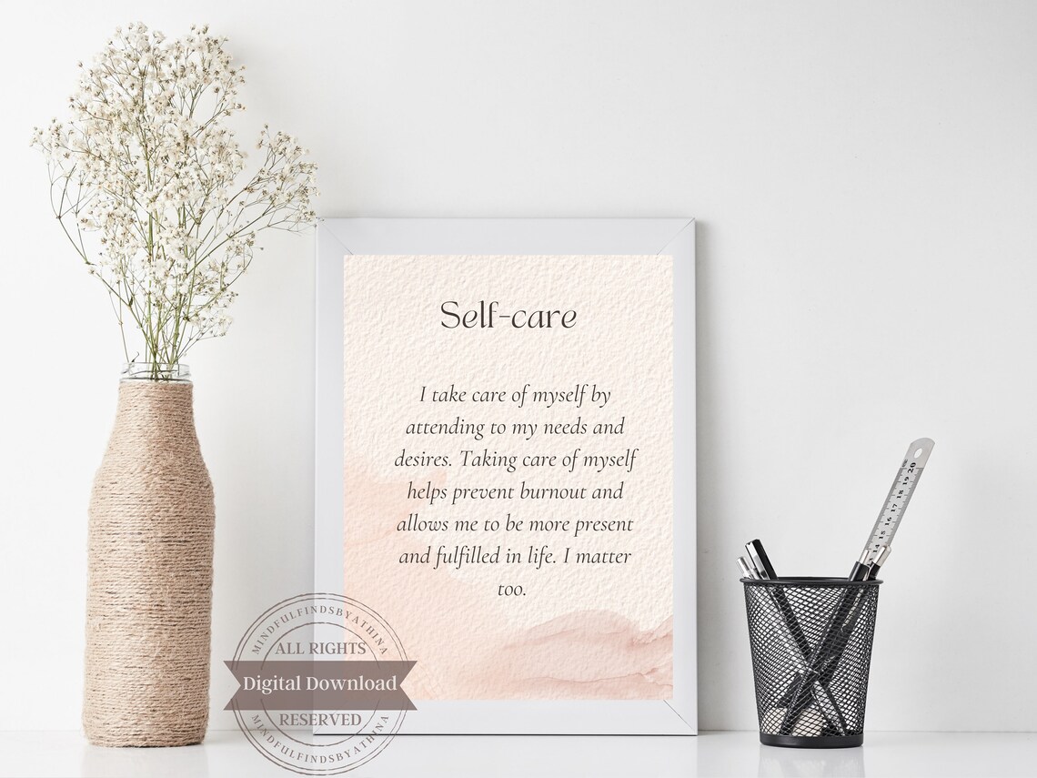 Self-care Wall Art Printable, Instant Download, Mental Health ...