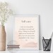 Self-care Wall Art Printable, Instant Download, Mental Health ...