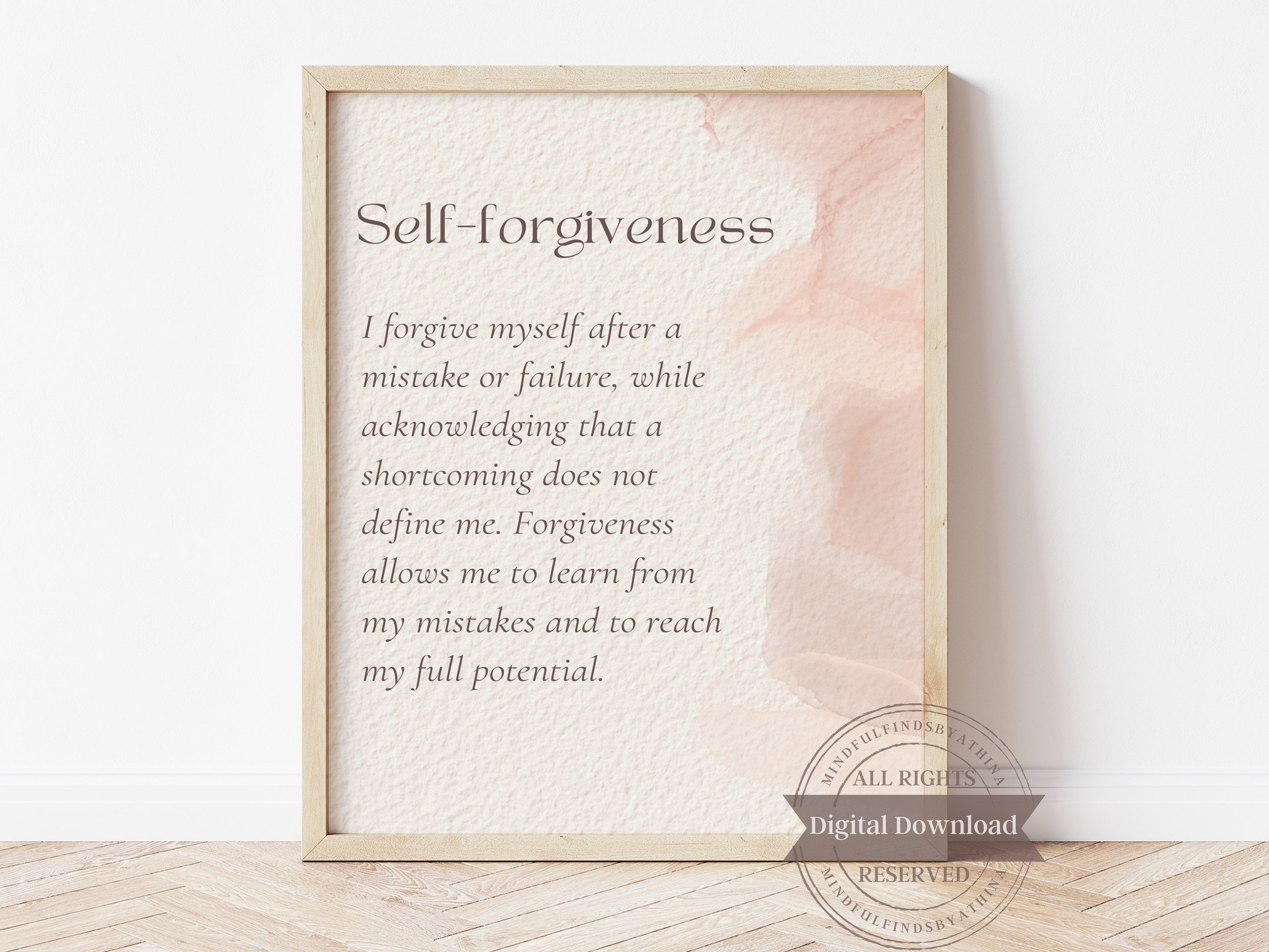 Self-forgiveness Wall Art Printable, Mental Health, Counselor Office ...