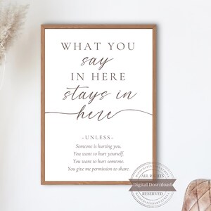 Confidentiality Agreement Poster Therapy Office Poster Print Safe Space ...