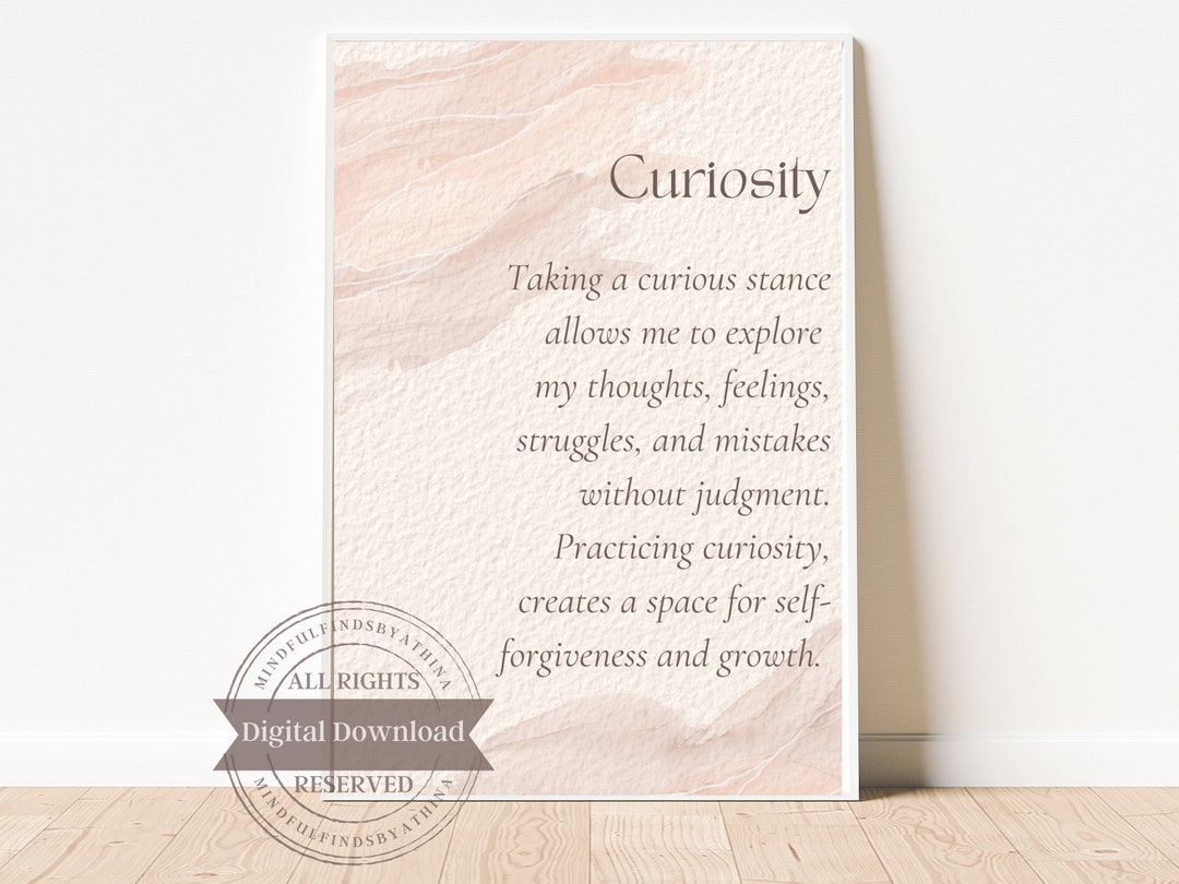 Curiosity Definition Print | Printable Wall Art | Mental Health Prints ...