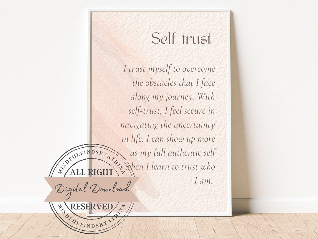 Self-trust Wall Art Printable, Mental Health, Counselor Office Decor ...