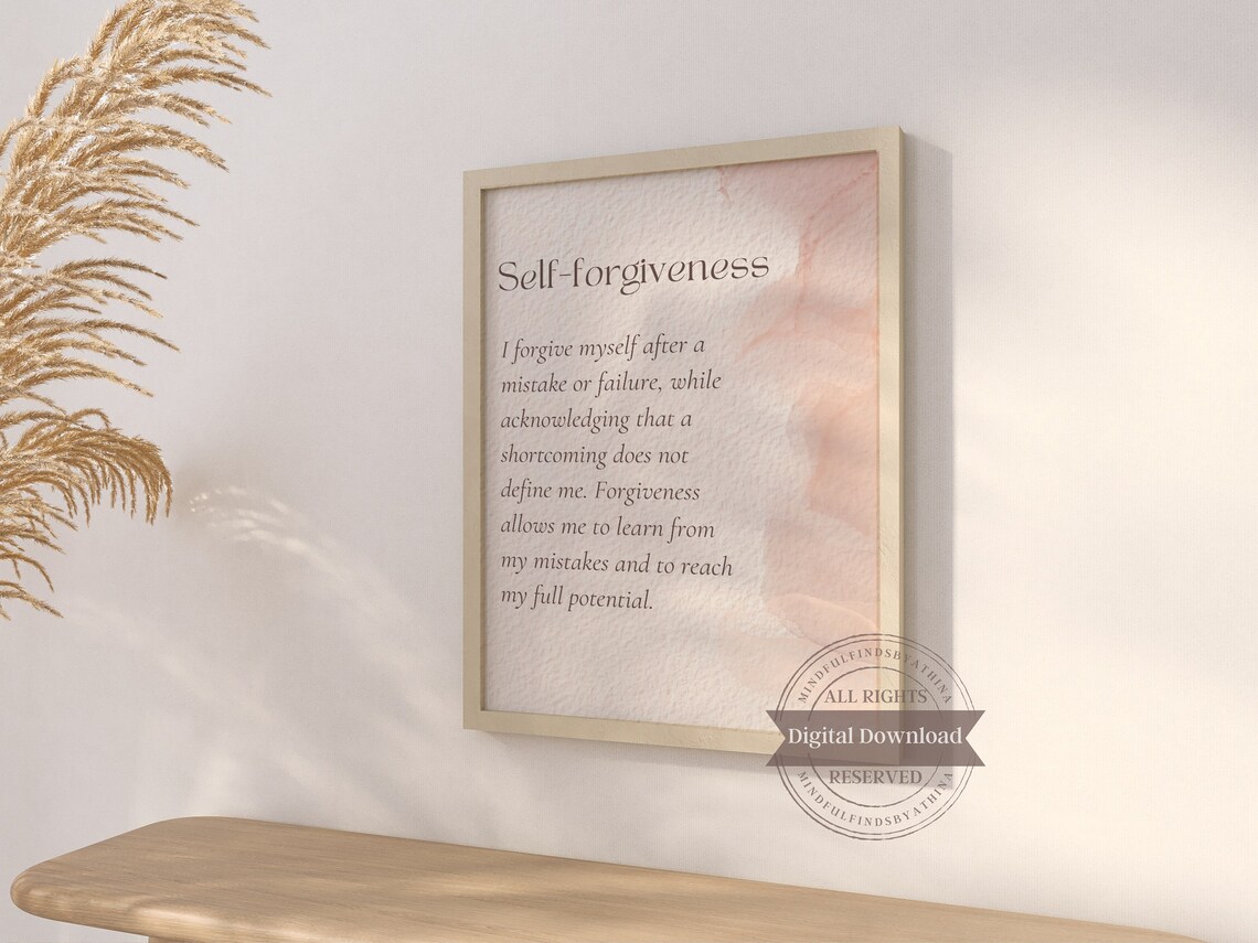 Self-forgiveness Wall Art Printable, Mental Health, Counselor Office ...