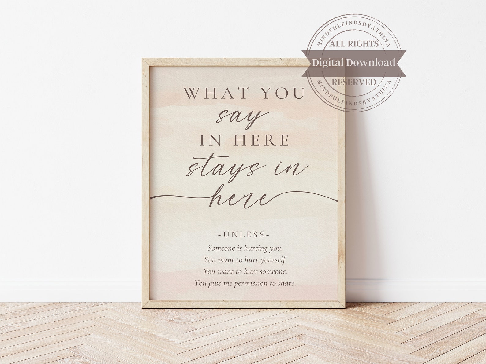 Confidentiality Poster Printable| What You Say Stays in Here |digital ...