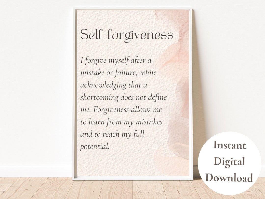 Self-forgiveness Wall Art Printable, Mental Health, Counselor Office ...