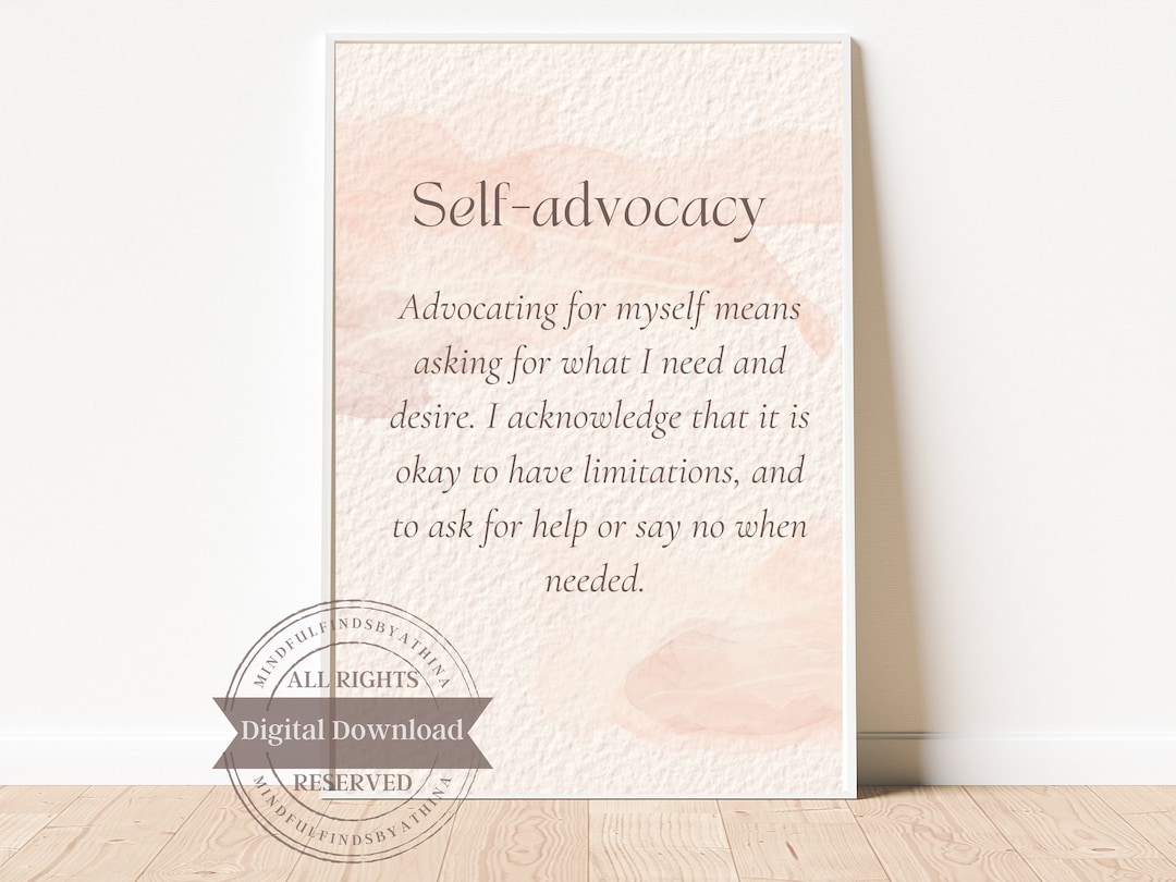 Self-advocacy Definition Print | Mental Health Printable | Therapy ...