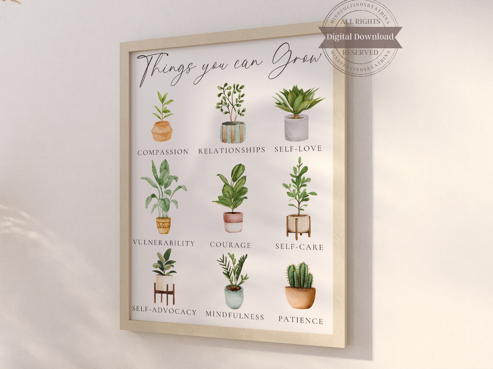 Therapy Office Wall Decor Printable Wall Art Plants Counseling Office ...