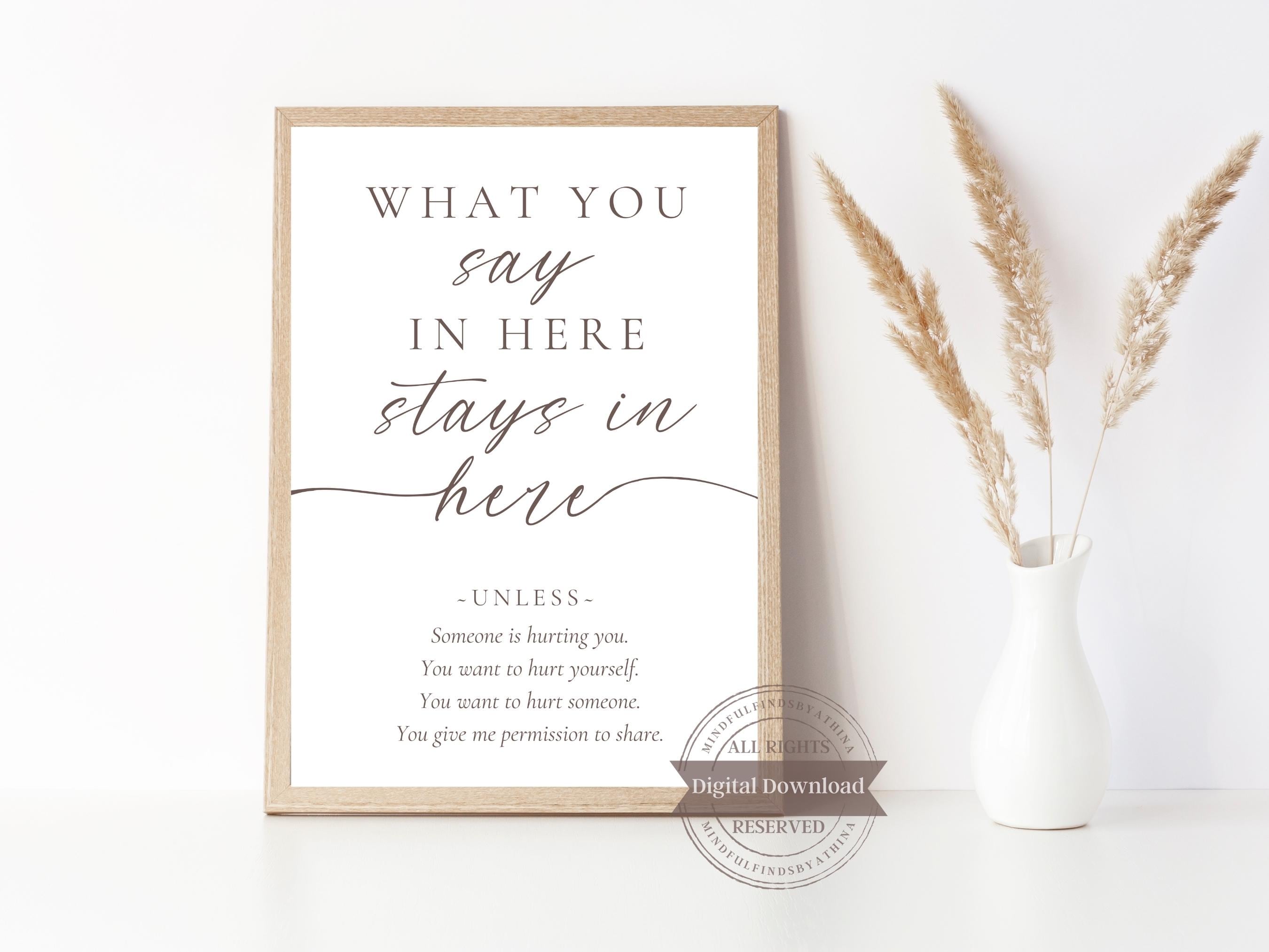 Confidentiality Agreement Poster Therapy Office Poster Print Safe Space ...