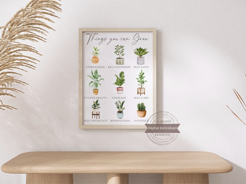 Therapy Office Wall Decor Printable Wall Art Plants Counseling Office ...
