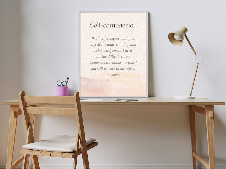 Self-compassion Wall Art Printable, Instant Download, Mental Health ...