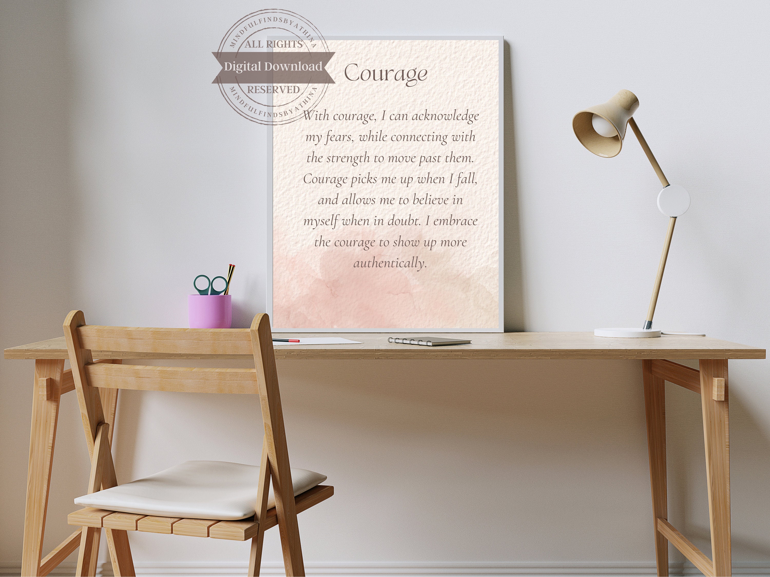 Courage Definition Wall Art | Printable | Digital Download | Mental ...