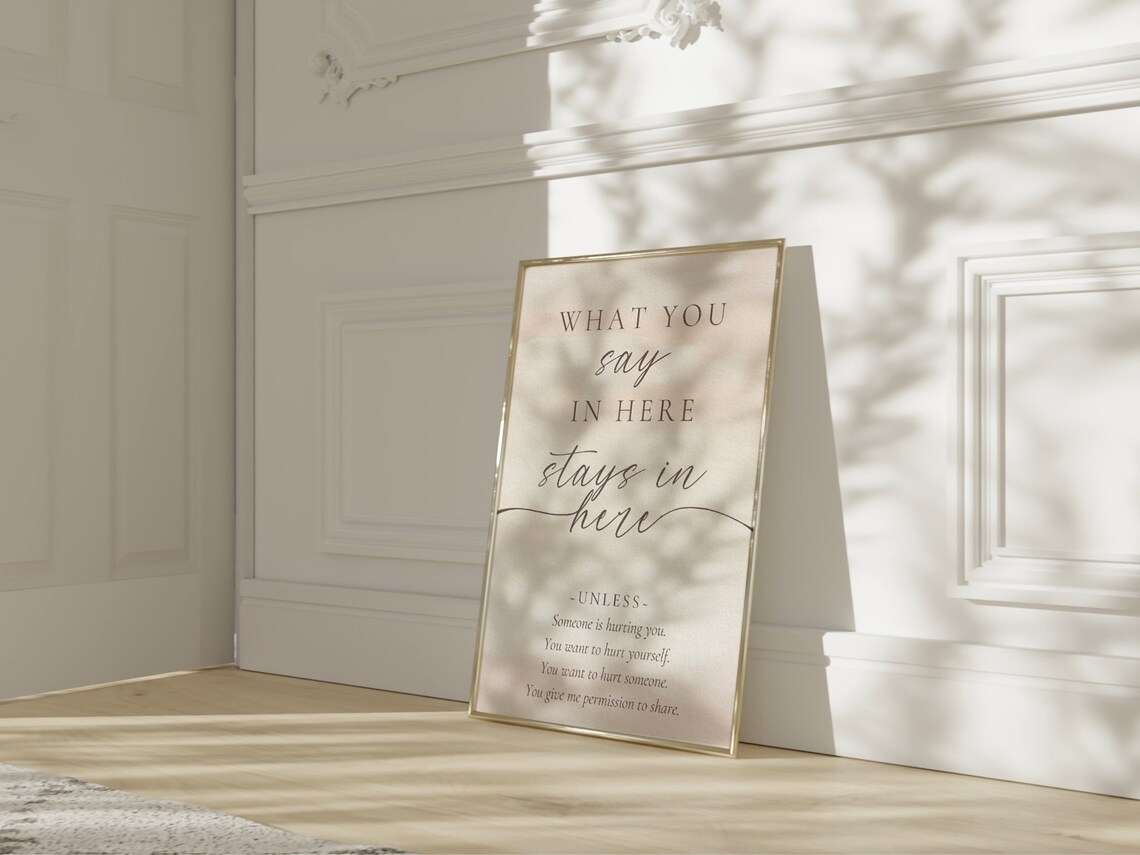 Confidentiality Poster Printable| What You Say Stays in Here |digital ...